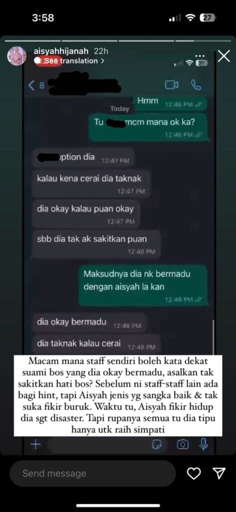 Didakwa diganggu 'staff' sendiri, Aisyah dedah Alif Teega terkena penyakit ain